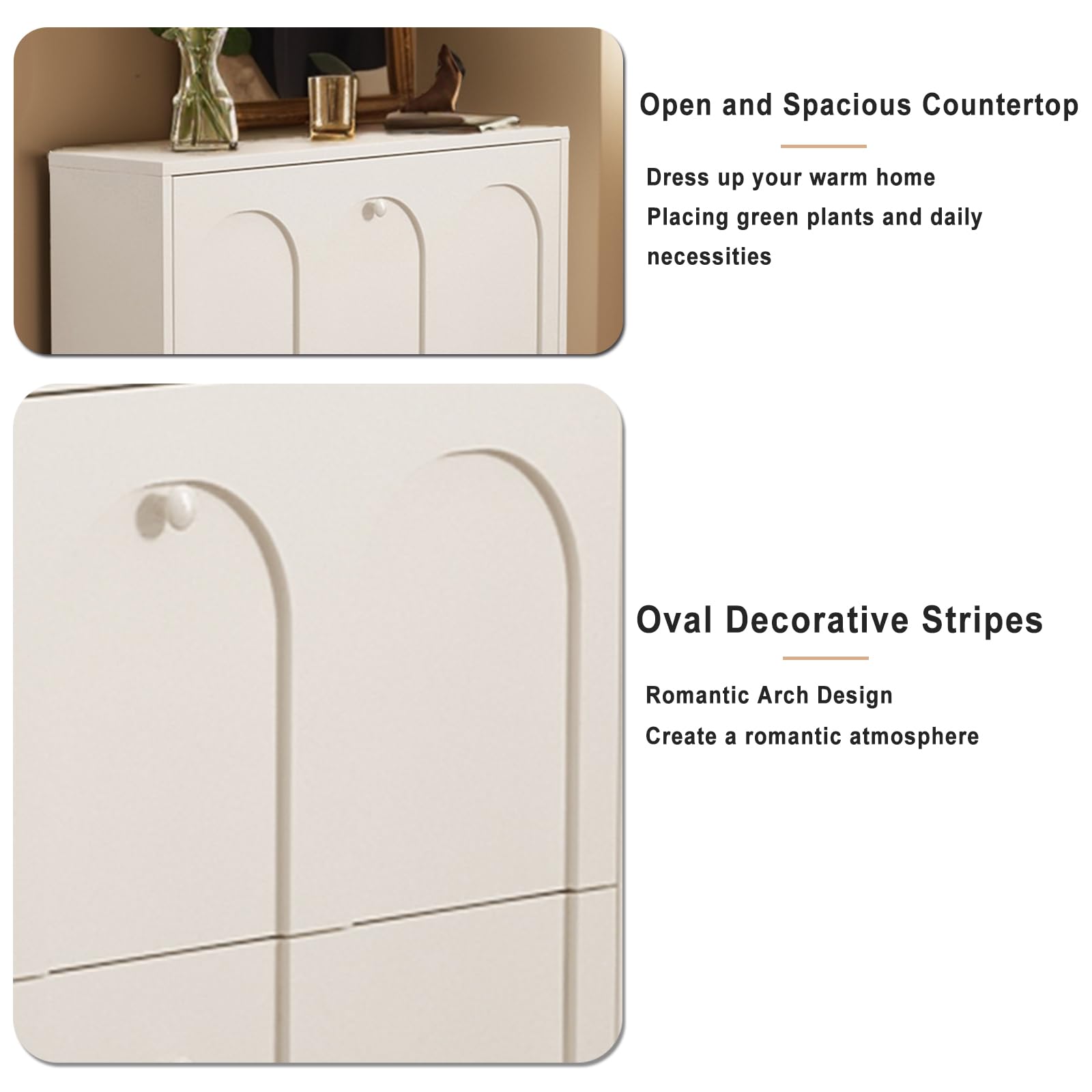 Modern Shoe Cabinet with 3 Flip Drawers,Adjustable Slim Freestanding Narrow Shoe Rack Tipping Bucket Shoe Cabinet with Door Open Shelves for Entryway