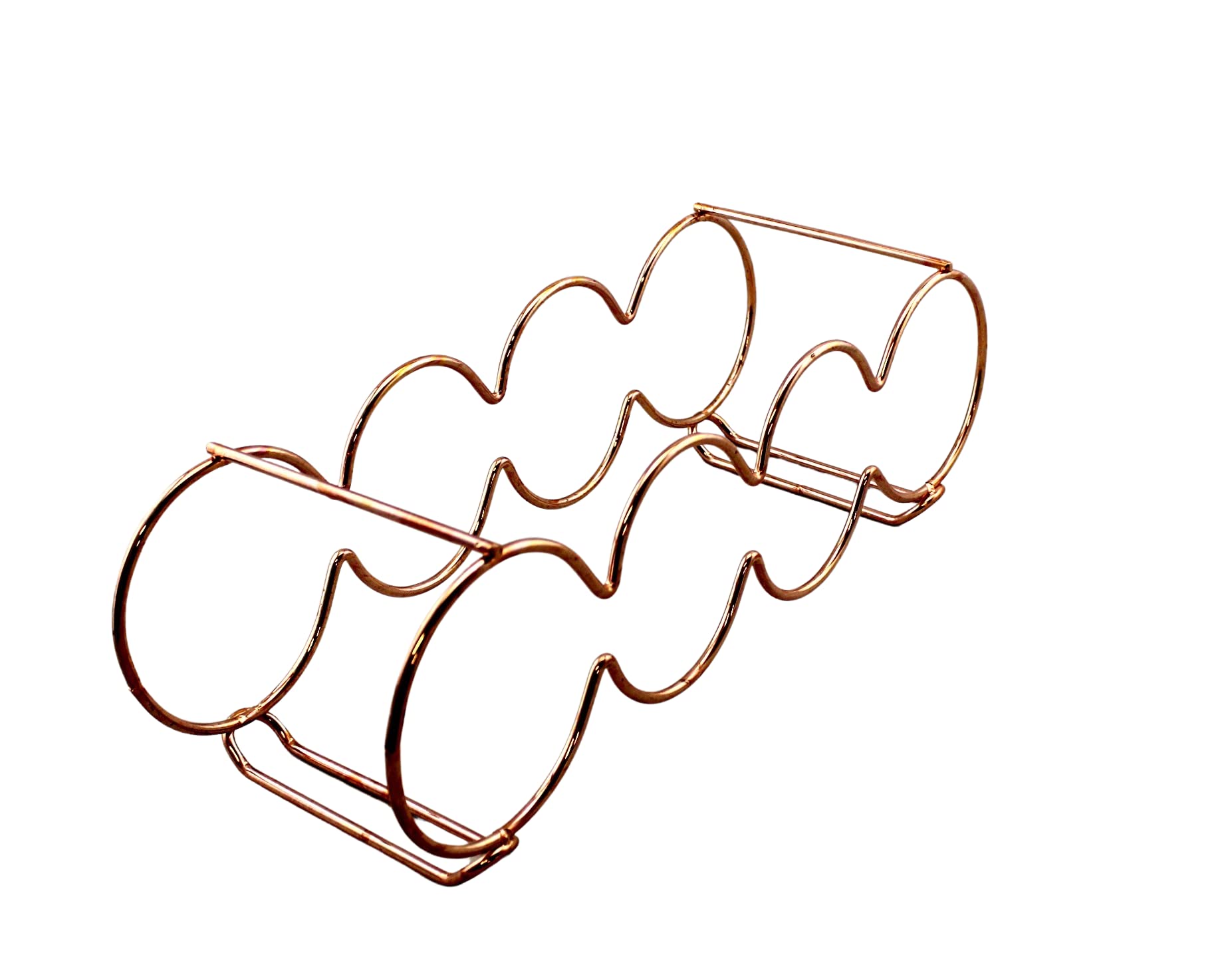 Rose Gold Stackable Table Top Wine Rack Bottle Holder Each Holds 4 Bottles - Keeps Bottles of Wine Horizontal to Prevent Oxidation