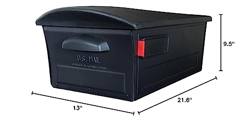 Gibraltar Mailboxes Mailsafe Large Capacity Rust-Proof Plastic Black, Post-Mount Mailbox, RSKB0000