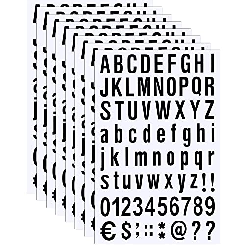 8 Sheets Self Adhesive Vinyl Letters Numbers Kit, Mailbox Numbers Sticker for Mailbox, Signs, Window, Door, Cars, Trucks, Home, Business(2 Inch,Black)