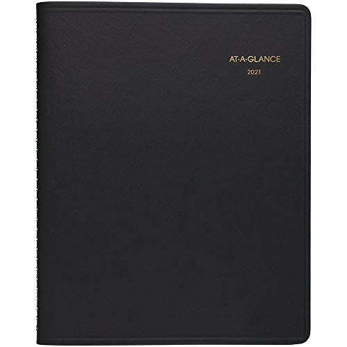 2021 Weekly Appointment Book & Planner by AT-A-GLANCE, 7" x 8-3/4", Medium, Black (709510521)