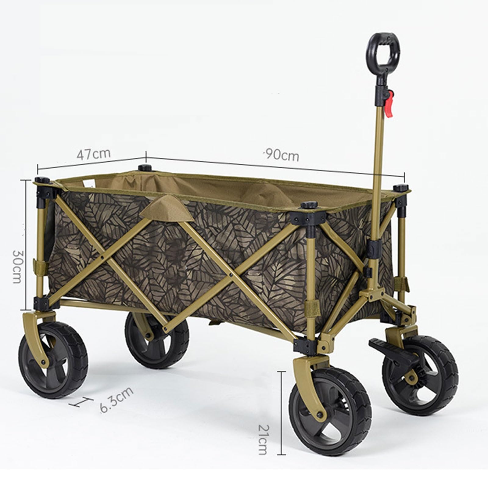 Heavy Duty Collapsible Wagon Foldable Garden Cart Utility Pull Push Beach Wagon with Wheels All Terrain Shopping Cart (Color : B) (B)