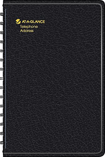AT-A-GLANCE Telephone / Address Book, Large Print, 500 Entries, 8.38 x 5.38 Inches, Black (80LP1105,Small)
