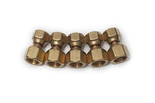 LTWFITTING Brass 1/2" OD x 3/8" OD Flare Forged Reducing Swivel Nut Union Tube Fitting(Pack of 5)