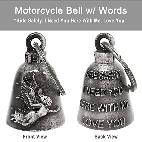 Dream Apparel Motorcycle Bell for Bikers Women Men W/ Hanger, Biker Bell for Riders, Good Luck Riding Bell Spirit Bell Moto Accessories