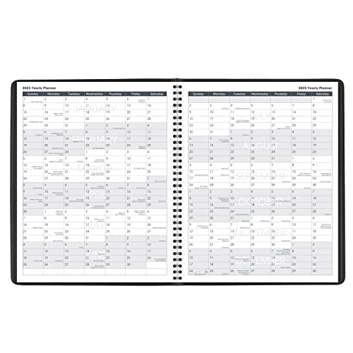 AT-A-GLANCE 2023 Daily Eight Person Appointment Book, Quarter-Hourly, 8-1/2" x 11", Large, Black, 2 Volume Set (7021271)