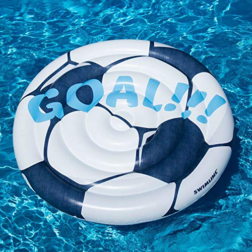 Swimline Giant Soccer Ball Swimming Pool Toy Raft Ride On Float (2 Pack)
