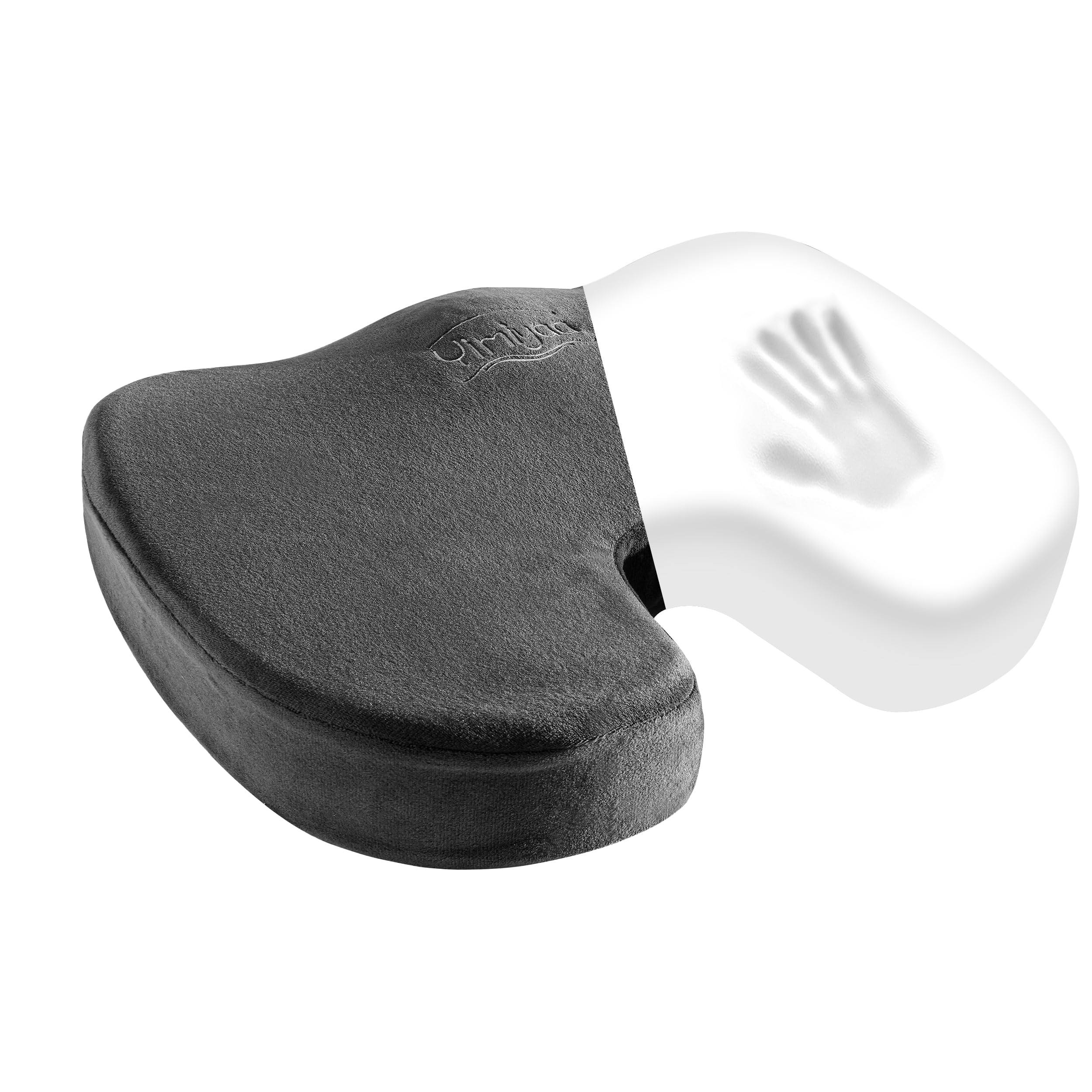 Yimiyaa Seat Cushion Non-Slip Memory Foam Coccyx Protect Cushion for Office Chair Car Seat Cushion,Tailbone Pain Sciatica Back Pain Relief (Gray)