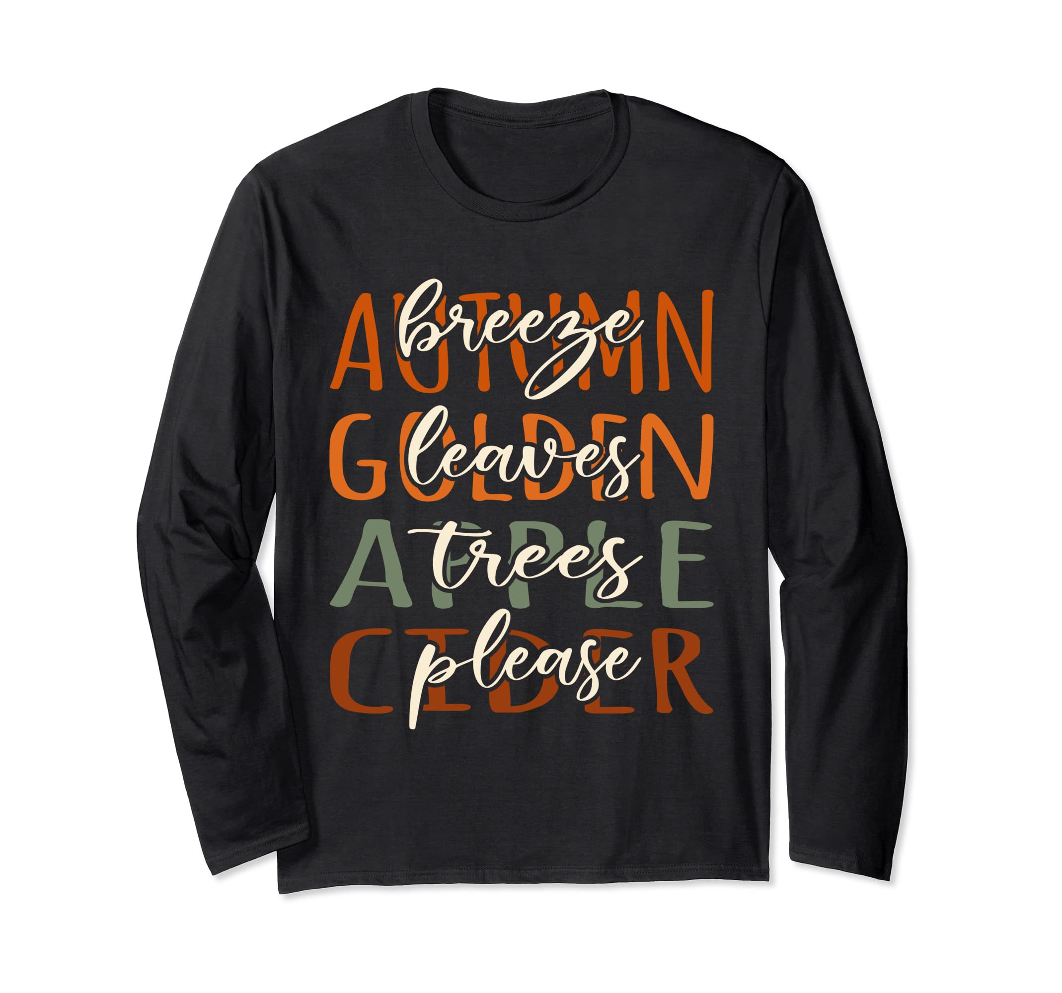 Autumn Breeze Apple Trees Cider Please Apple Picking Crew Long Sleeve T-Shirt
