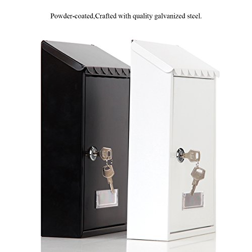 Jssmst Mailboxes Wall Mount with Key Lock β Small Metal Mailboxes Horizontal, 12.4 x 8.3 x 3.05 Inch, Black New