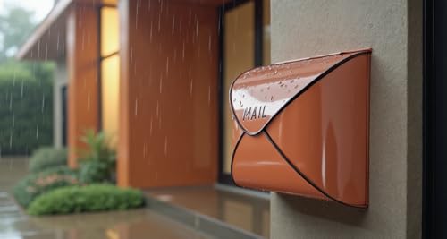 NACH Wall Mount Mailboxes for Outside, 12.5 x 5 x 10 inch Terracotta Wall Mailboxes for Outside, Waterproof Mailboxes for Outside - Envelope Mailbox