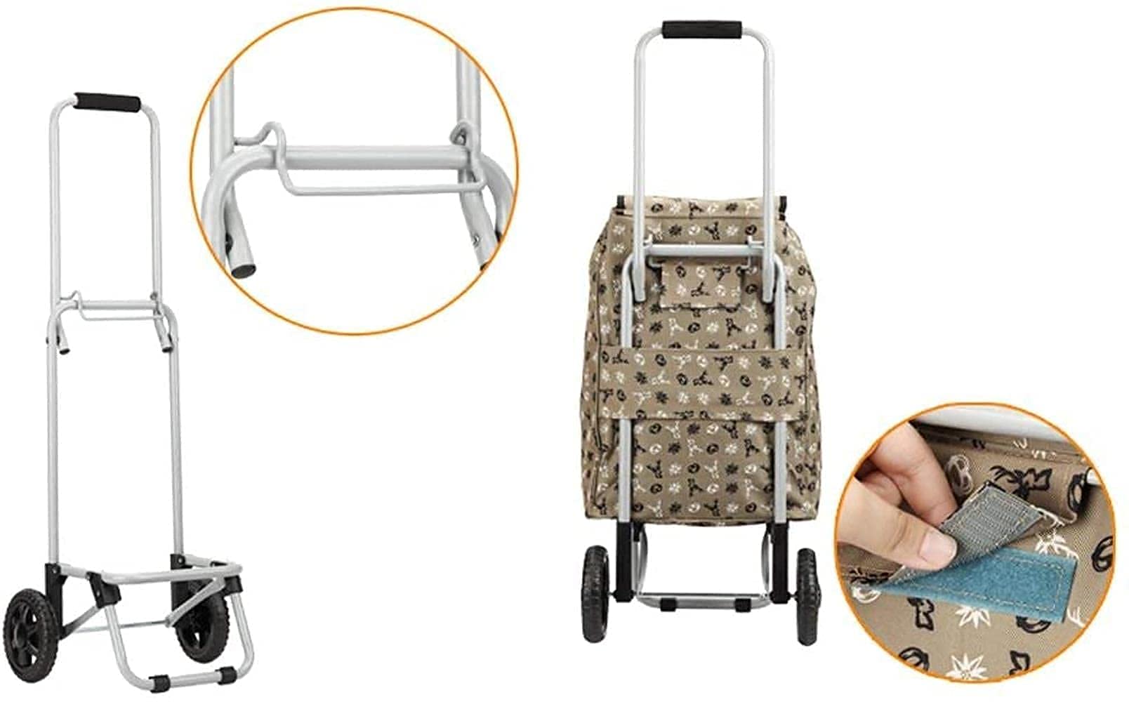 Trolleys Lightweight Collapsible Senior Shopping Trolley Luggage Home Climbing Stairs with 2 Wheels Portable Towing Cart B