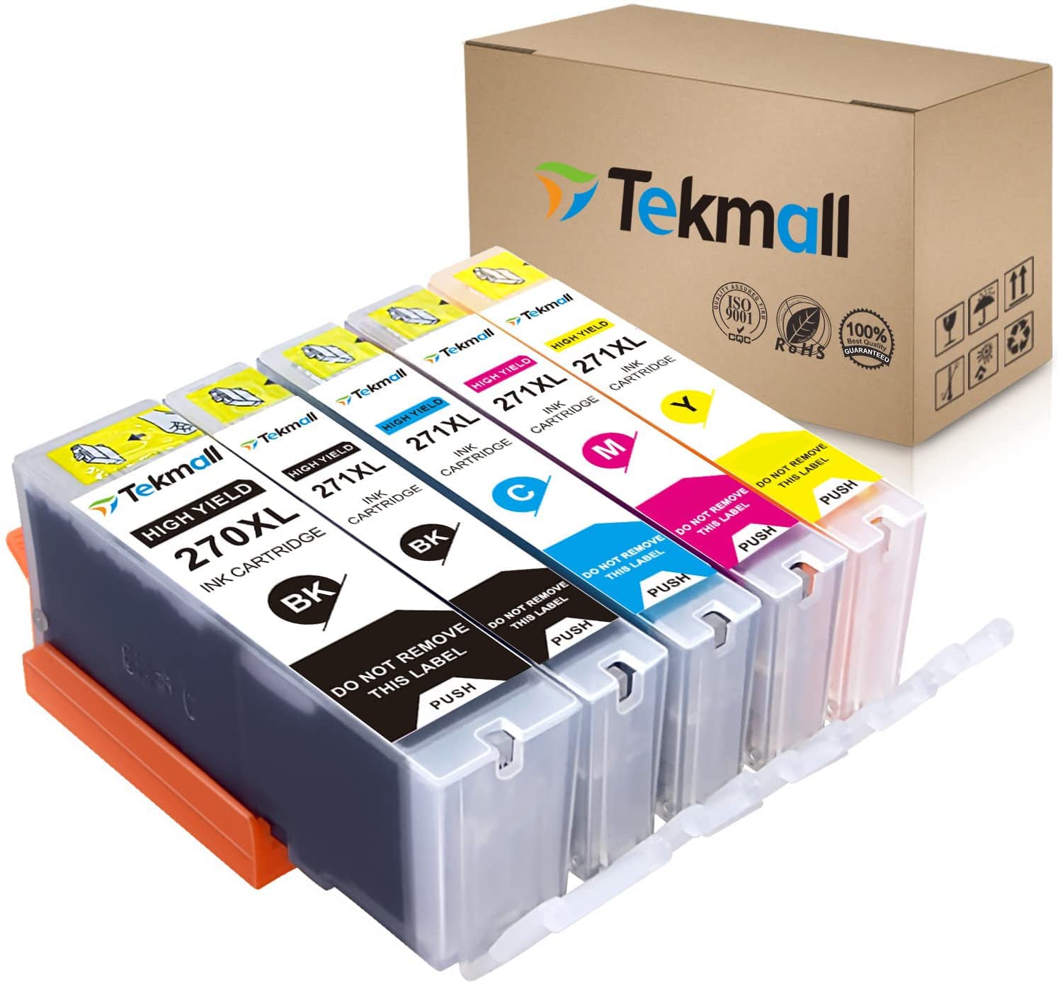 Tekmall Compatible C A K E Ink Cartridges PGI-270XL CLI-271XL 270 Ink 271 Work with PIXMA TS5020, TS6020, MG6821,MG5720, MG5721,MG5722,MG6820,MG6822 Printers--5 Packs(No Grey)