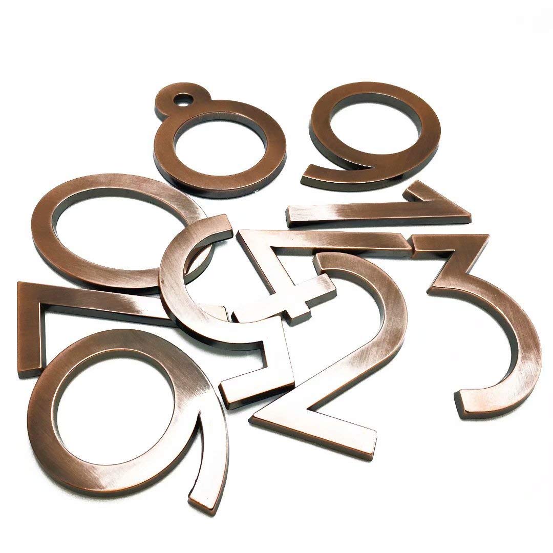 Diggoo 20 Pack Mailbox Numbers 0-9, 2 Inch High, Door Address Numbers Stickers for Apartment, House, Room, Office, Cars, Trucks, Bronze Plating Process Number Sign