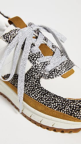 Madewell Kickoff Trainer Sneakers in Leather and Spot Mix Calf Hair Olive Grove Multi Spot Dot 6.5 M