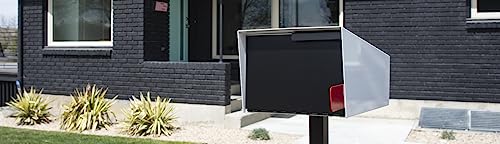 Modern Mailbox, Post Mount Modern Mailbox, Mid Century Mailbox, Vintage Mailbox, Retro Mailbox, Midcentury Mailbox, Contemporary Mailbox (Black/Robin Egg Without Post)