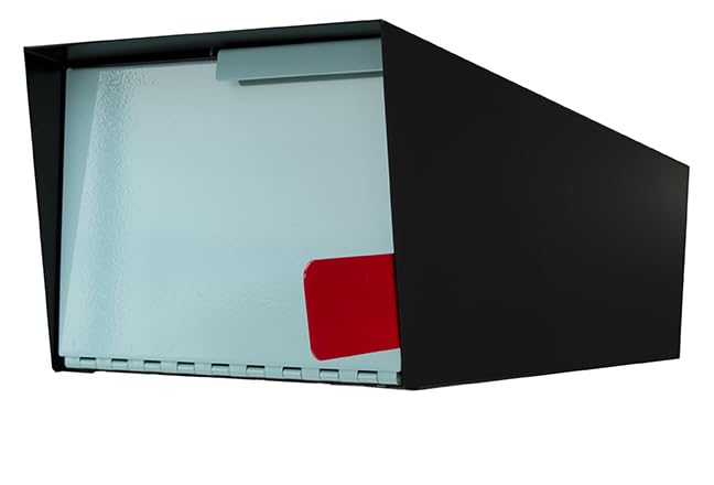 Modern Mailbox, Post Mount Modern Mailbox, Mid Century Mailbox, Vintage Mailbox, Retro Mailbox, Midcentury Mailbox, Contemporary Mailbox (Black/Robin Egg Without Post)
