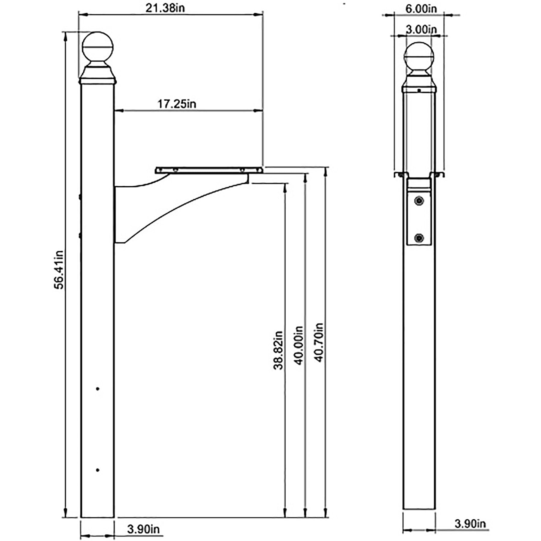 Architectural Mailboxes Landover Aluminum Mailbox Post, Venetian Bronze