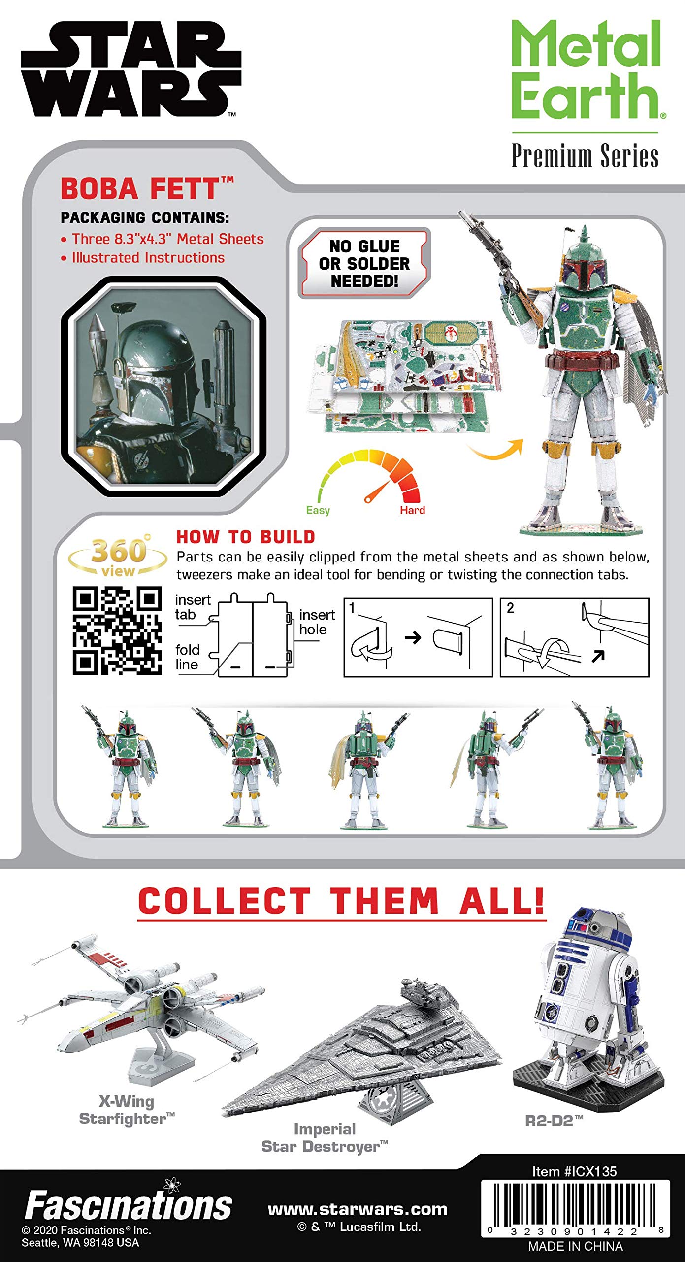 Metal Earth Premium Series Star Wars Boba Fett 3D Metal Model Kit