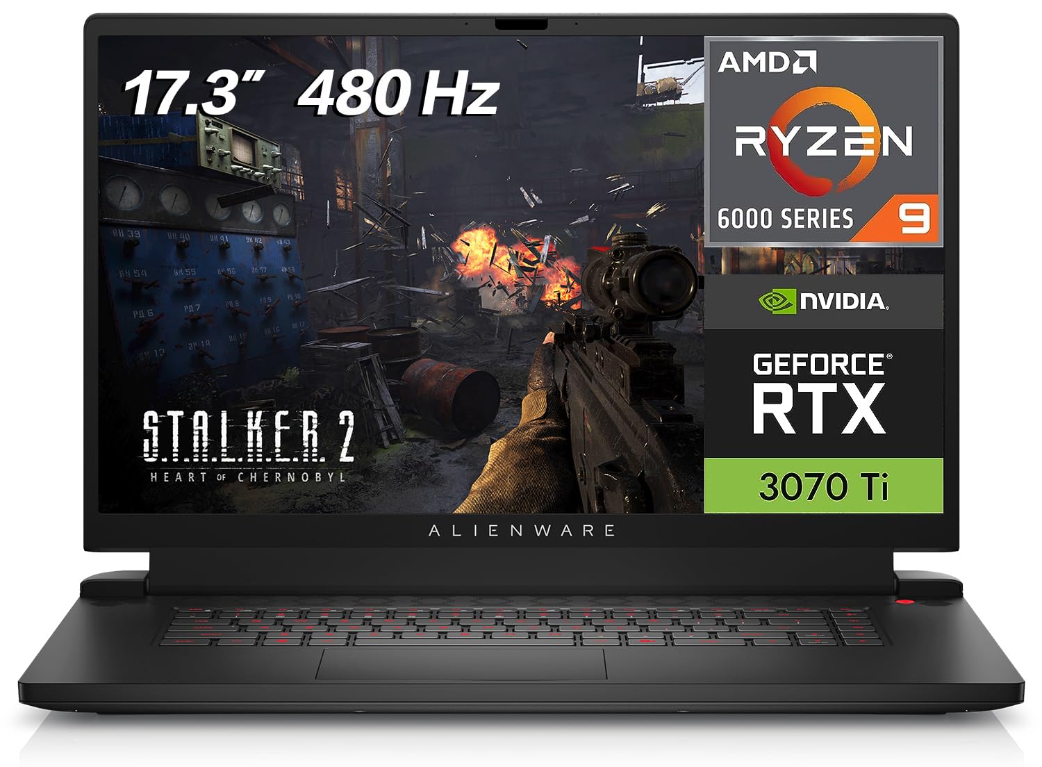 Dell 2023 Alienware m17 R5 17.3" 480Hz FHD Gaming Laptop Computer, Octa-Core AMD Ryzen 9 6900HX (Beat i9-12900H), 32GB DDR5 RAM, 1TB PCIe SSD, GeForce RTX 3070 Ti 8GB, WiFi 6, RGB KB, Windows 11 Home