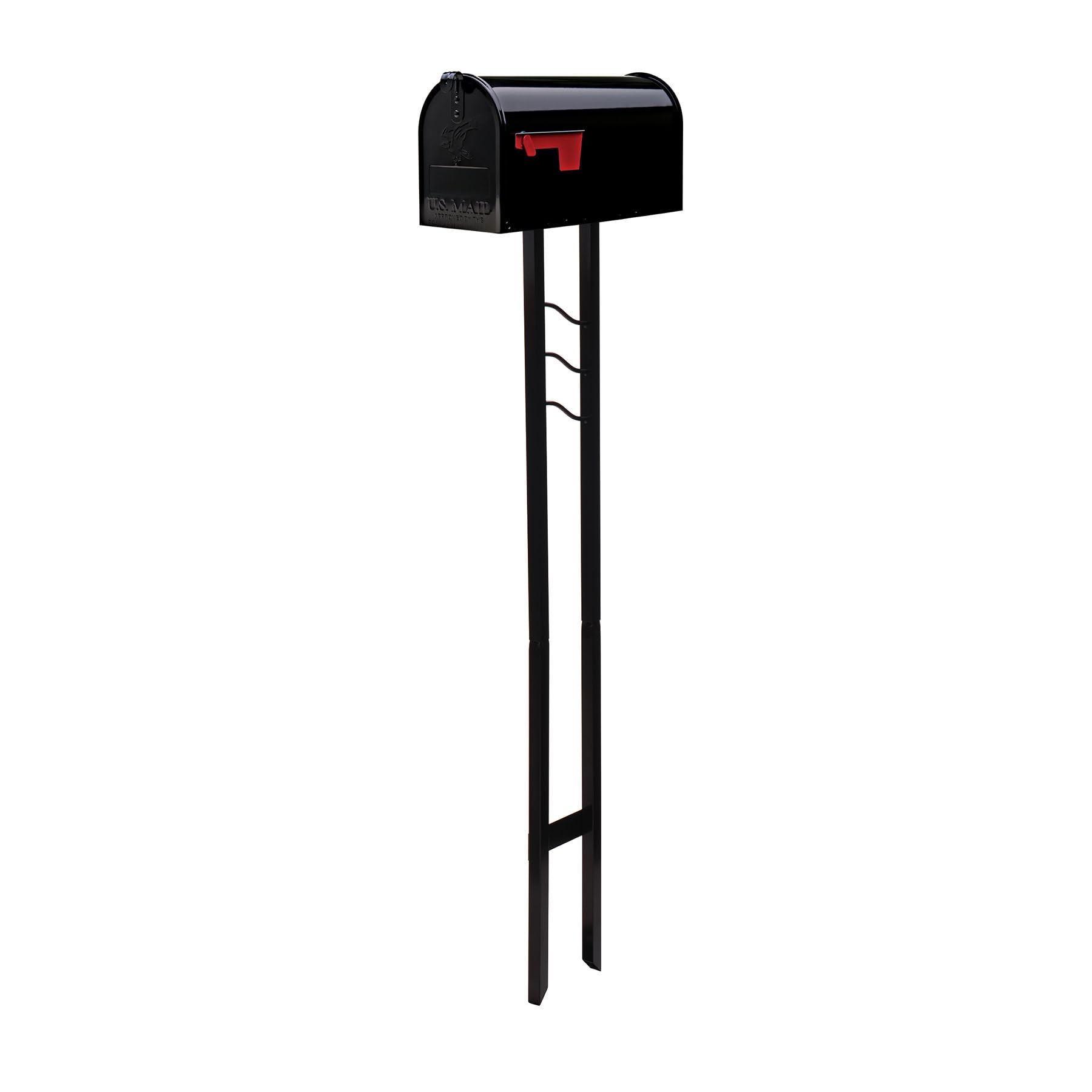 Architectural Mailboxes Mailbox to Go Galvanized Steel Mailbox and Post Kit, MC11KITBAM, Black, Medium Capacity