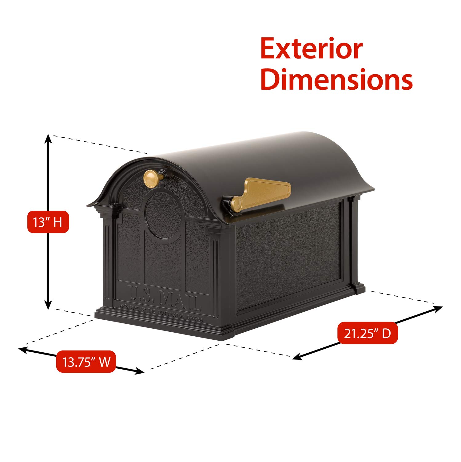 Whitehall™ Personalized Whitehall Balmoral Mailbox with Side Address Plaques, Monogram & Post Package (3 Colors Available)