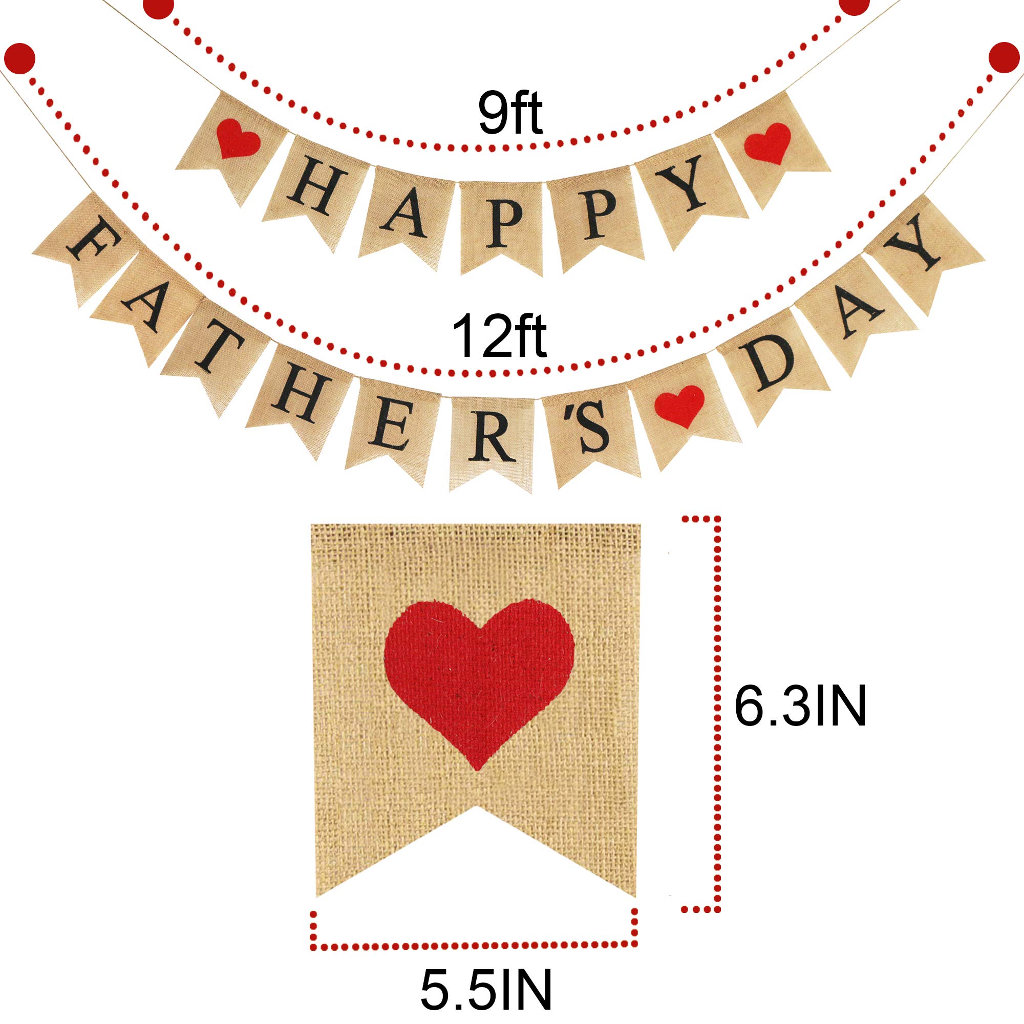 Burlap Happy Fathers Day Banner | Rustic Fathers Day Party Decorations | Fathers Day Family Photo Prop Celebration Gift