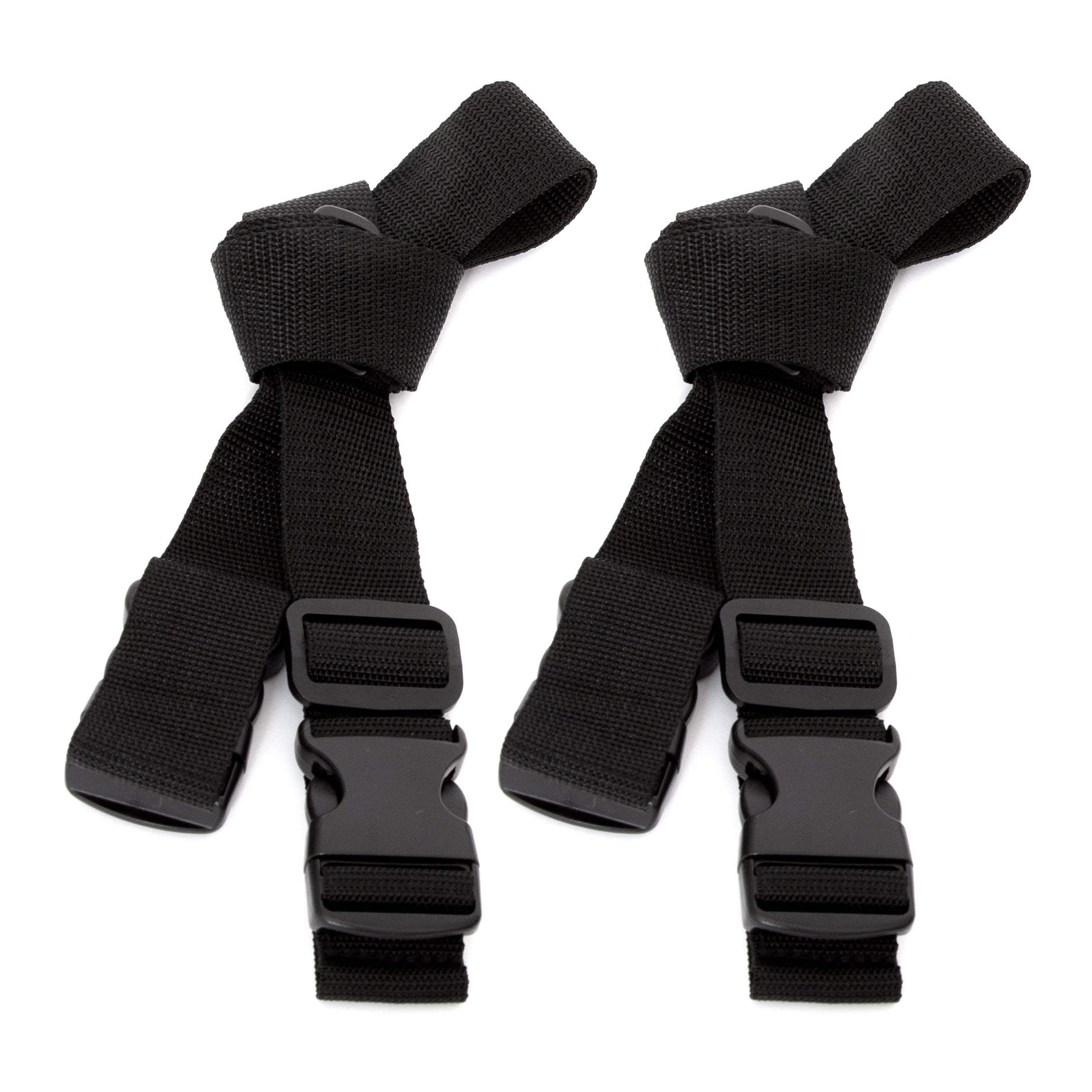 MacSports Universal Buckle Straps for Collapsible Folding Outdoor Utility Wagon, Adjustable Design, 1-Inch Belt Loading Tightening Straps (Black)