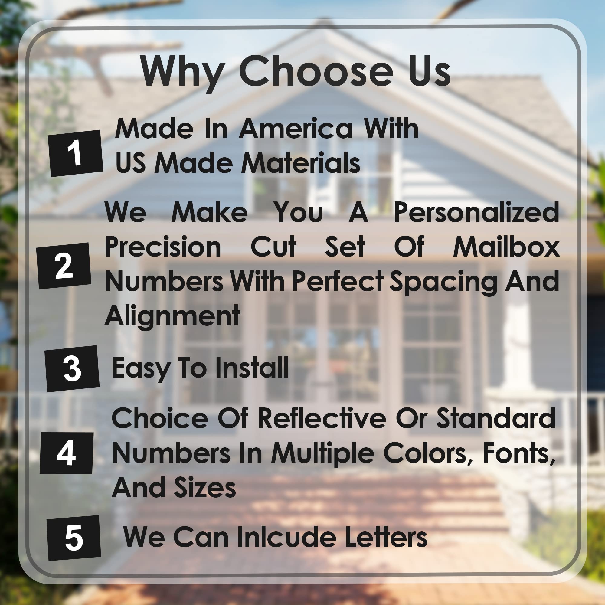 Mailbox Decals Made In USA House Numbers For Mailbox Available In Standard And Reflective Colors 3 4 or 5 inch Mailbox Numbers
