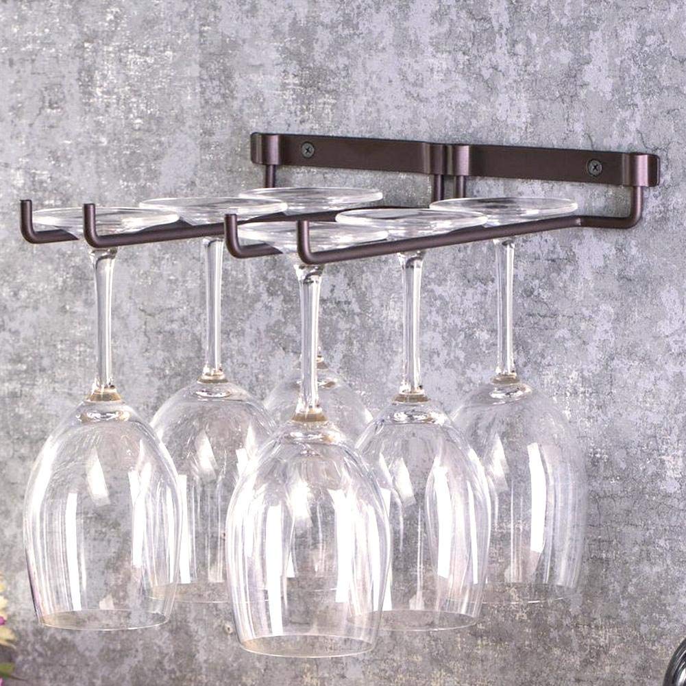 Wine Glass Rack Holder, Double Wall Mountable Stemware Storage Hanger for Kitchen or Bar