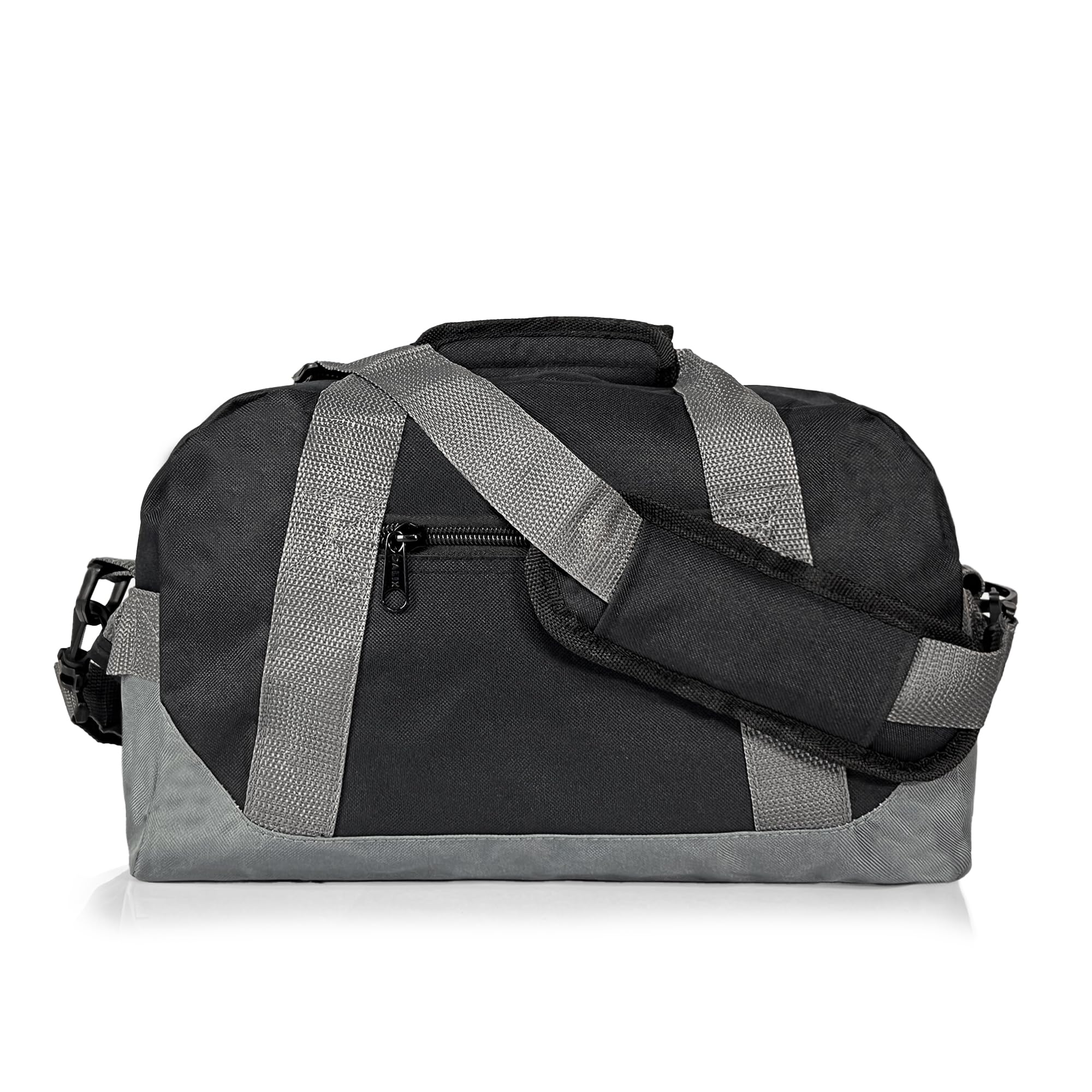 Dalix 14" Small Duffle Bag Two Toned Gym Travel Bag in Black Gray