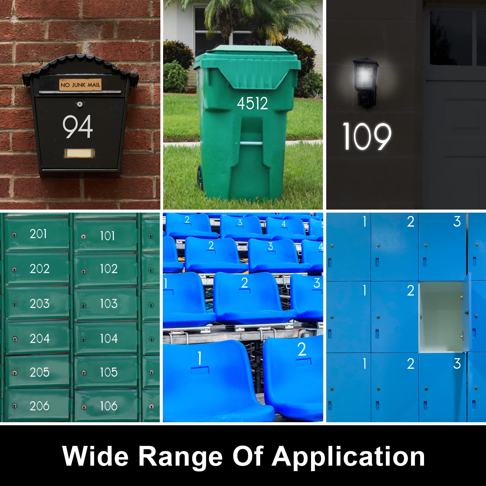 3 inch 30 Pcs Reflective Mailbox Numbers Stickers for Outside, Easy Installation with Prolonged Backing for and Pre-cut, Self Adhesive White Vinyl Address for House Address Sign Window Trash Bins