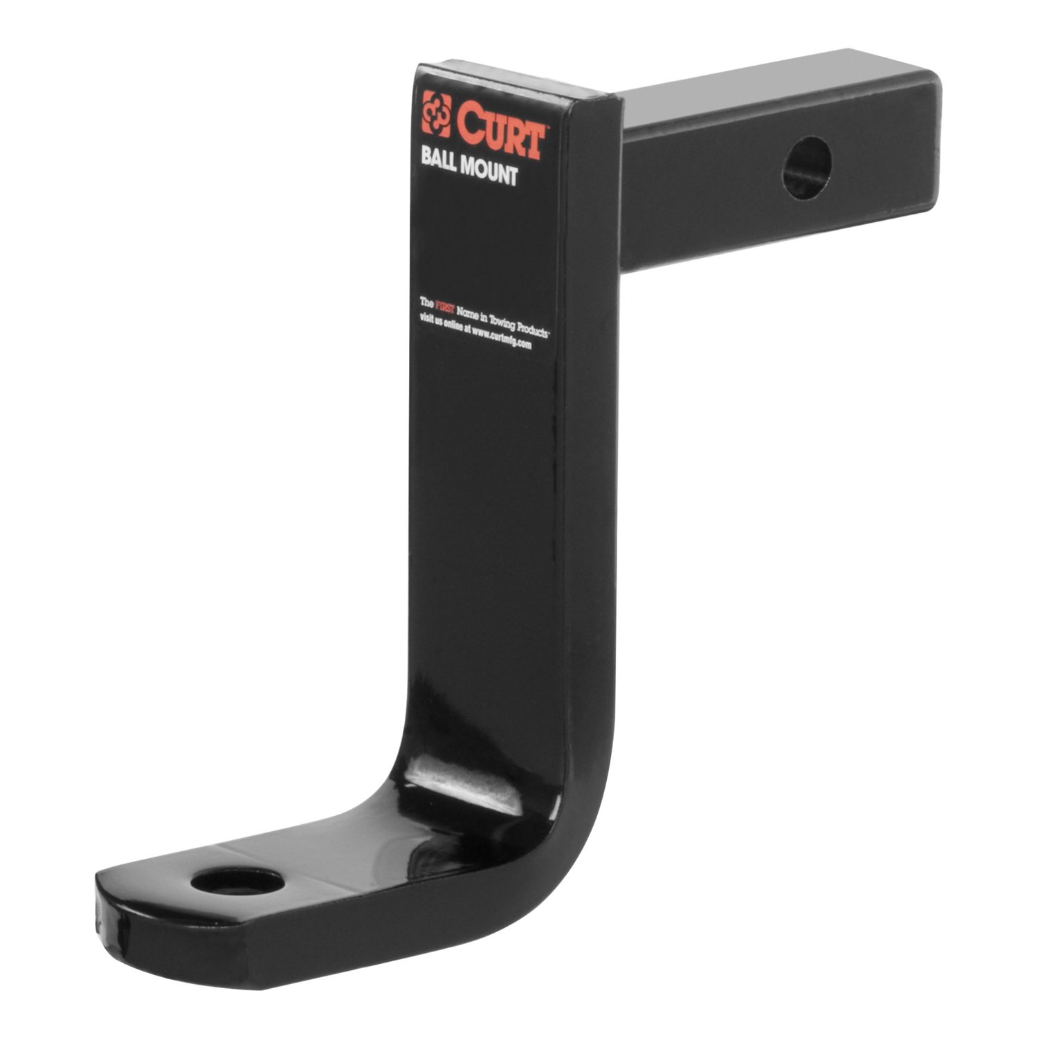 CURT 45028 Class 1 Trailer Hitch Ball Mount, Fits 1-1/4-Inch Receiver, 2,000 lbs, 3/4-Inch Hole, 6-Inch Drop, 4-5/8-Inch Rise , black