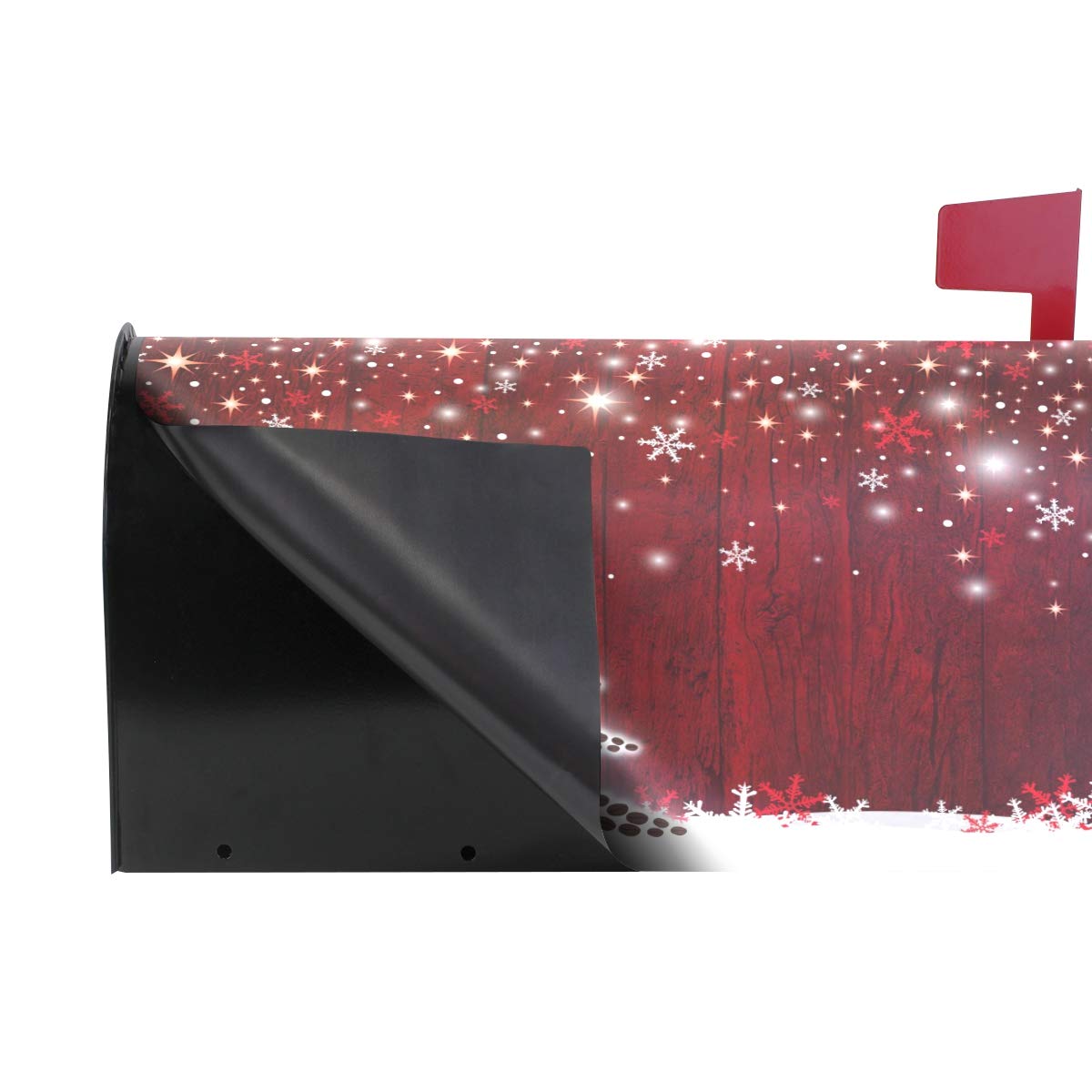 Naanle Christmas Xmas Magnetic Mailbox Cover, Red Christmas Tree Snowflake Mailbox Wrap Home Decorative for Standard Size 20.8β(L) x 18β(W)
