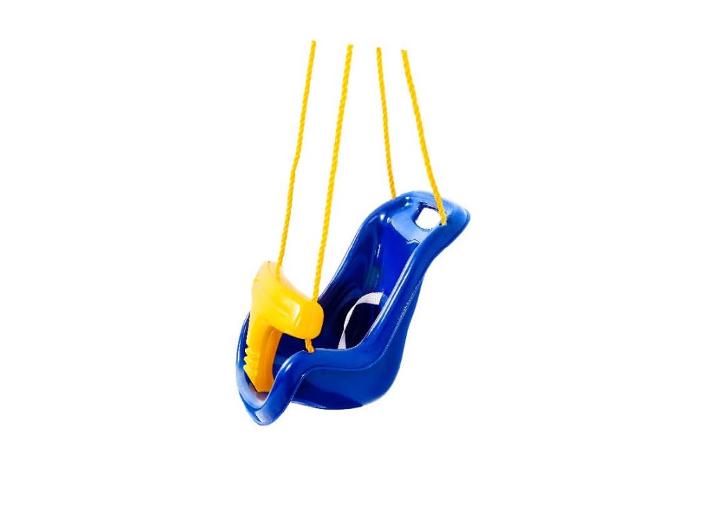 Gorilla Playsets 04-0032-G High Back Plastic Infant Swing with Yellow T Bar & Rope, Green