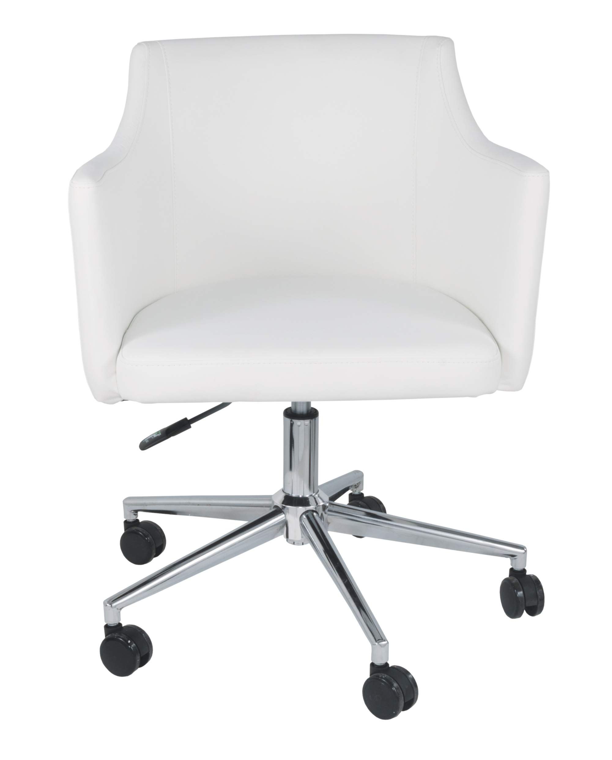 Signature Design by Ashley Baraga Contemporary Adjustable Swivel Home Office Desk Chair, White