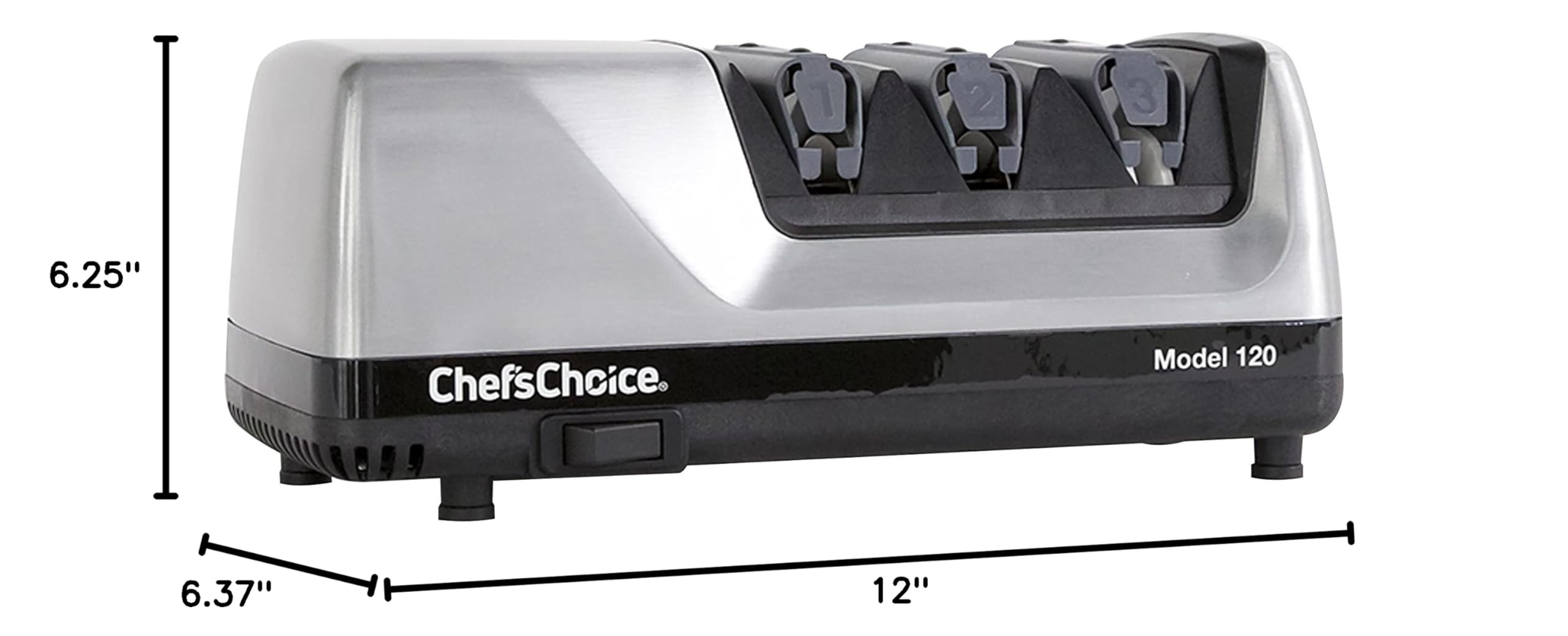 Chef’sChoice Edge Select Diamond Hone Professional Knife Sharpener for Straight and Serrated Knives with Precision Angle Control, One Size, Gray
