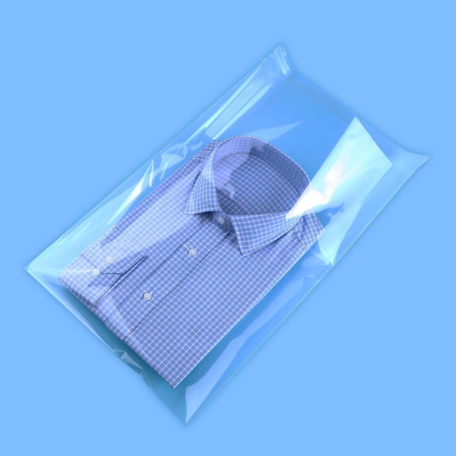 iMailer 100 Count - 14" x 20" Self Seal Clear Cello Cellophane Resealable Plastic Poly Bags for Clothing, T-Shirts, Pants