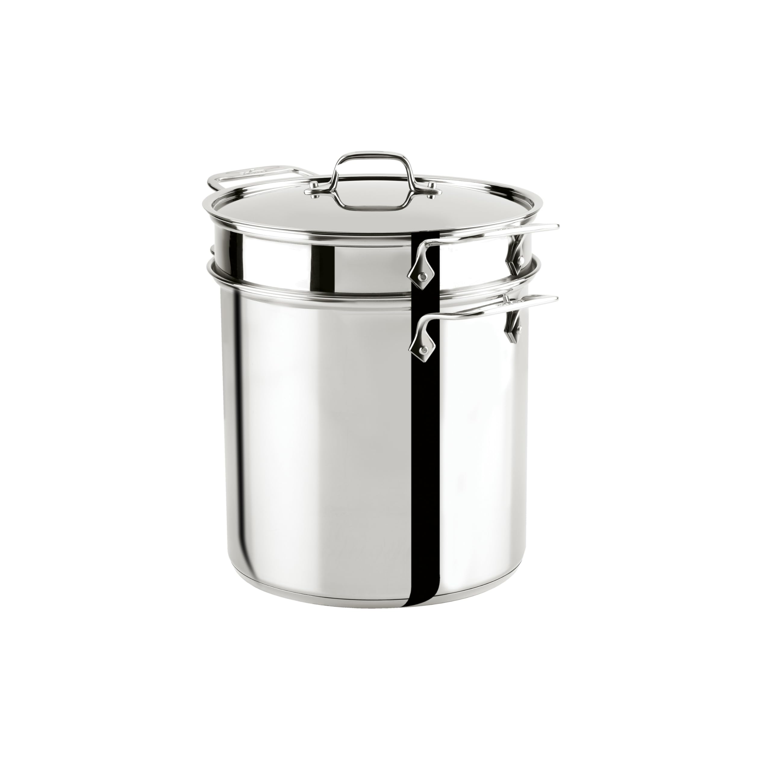 All-Clad Gourmet Accessories Stainless Steel Multi-Pot with Perforated, Steamer Insert, & Lid, 12 Quart, Silver