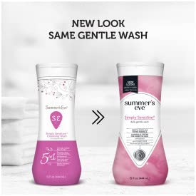 Summer's Eve 5 in 1 Simply Sensitive Cleansing Wash for Sensitive Skin, 15.0 FL OZ - 2 Pack