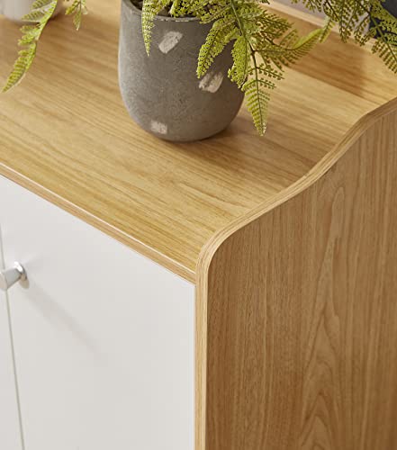 GDLMA Storage Sideboard, Kitchen Cabinet with Door and Shelves (Natural Wood)