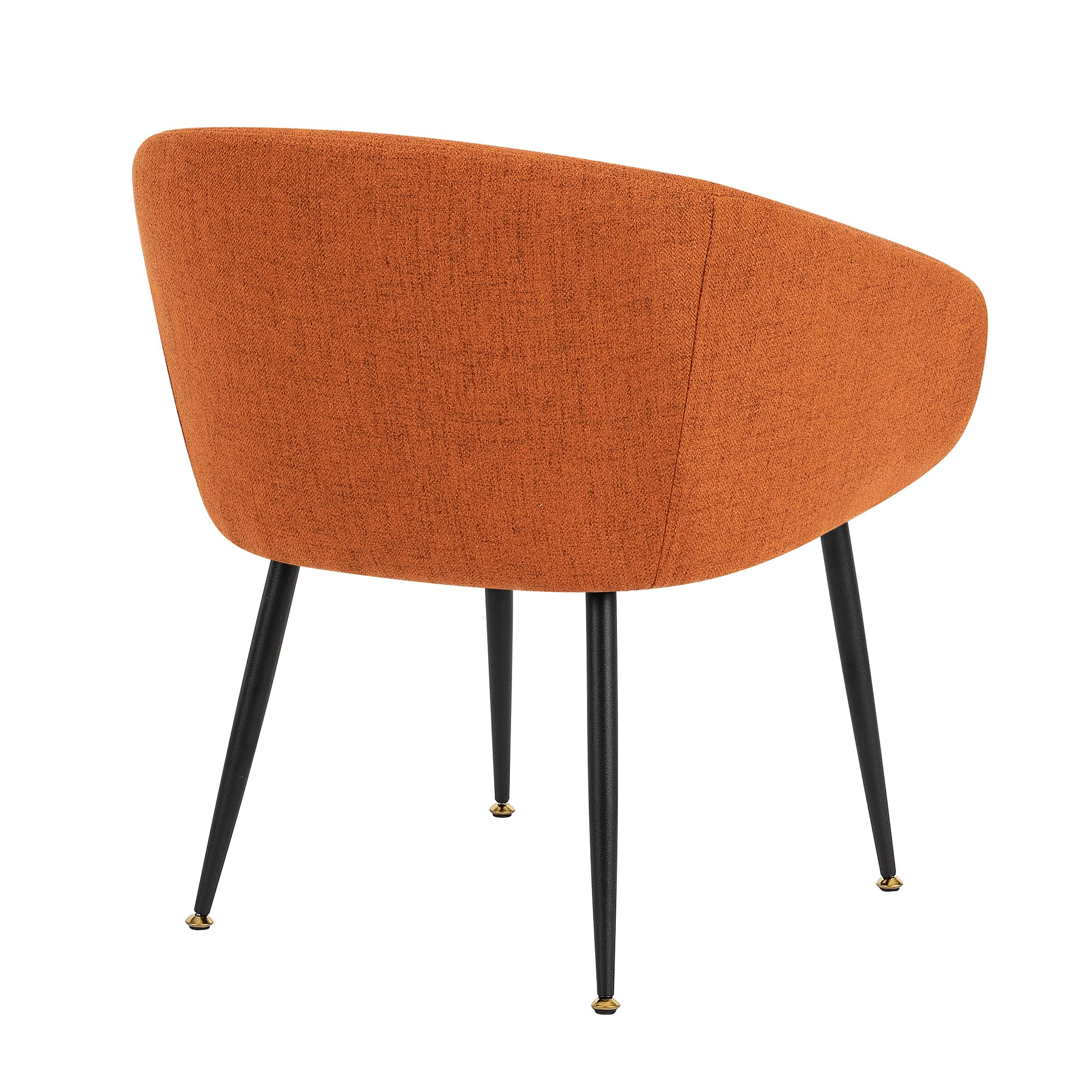 GIA Home Furniture Series Modern Linen Living Room Arm Chair with Matt Black Iron Leg, 2 Pack, Orange