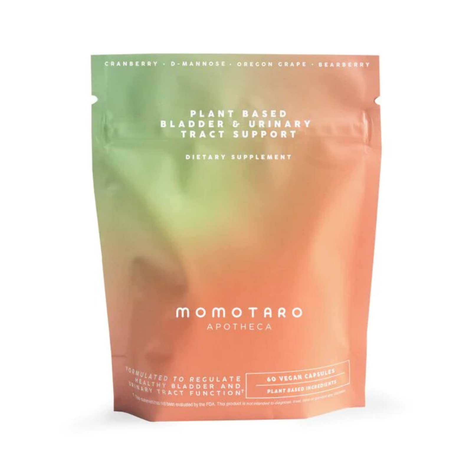 MOMOTARO APOTHECA Urinary Health Supplement, Natural Vaginal & Bladder Health, Urinary Tract Supplements - Cranberry, D Mannose, Vegan - Natural Support for Vaginal Health, pH Balance 60 Capsules