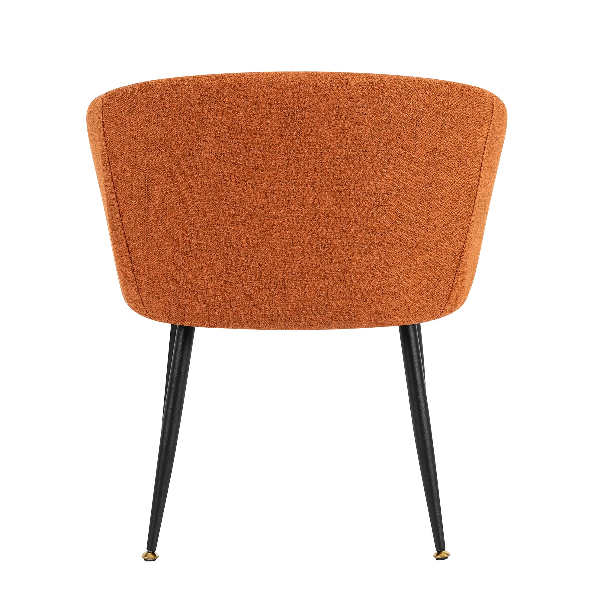 GIA Home Furniture Series Modern Linen Living Room Arm Chair with Matt Black Iron Leg, 2 Pack, Orange