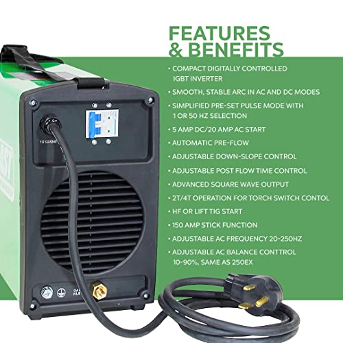 2021 Everlast PowerTIG 185DV AC/DC TIG Stick Welder 110/220 Volt Inverter-Based Dual Voltage 185Amp