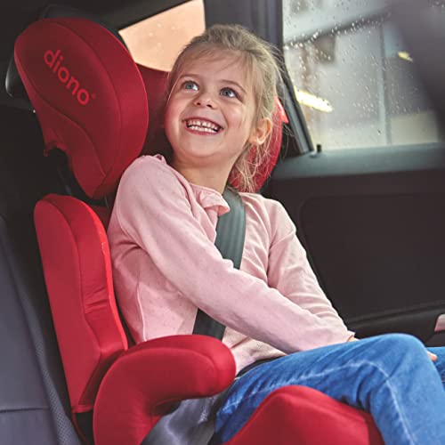 Diono Everett NXT High Back Booster Car Seat with Rigid Latch, Lightweight Slim Fit Design, 8 Years 1 Booster Seat, Blue