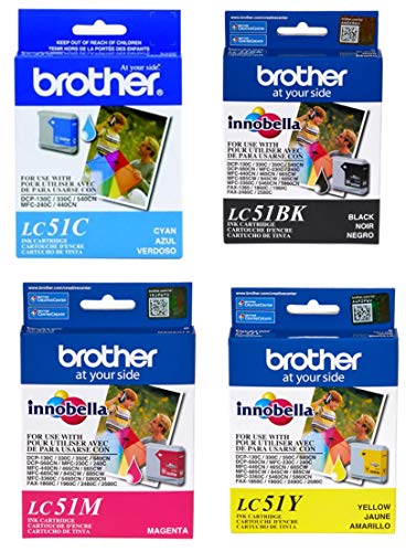 Brother LC51 Ink Cartridge Set Black, Cyan, Magenta, Yellow for DCP-130C in retail packing