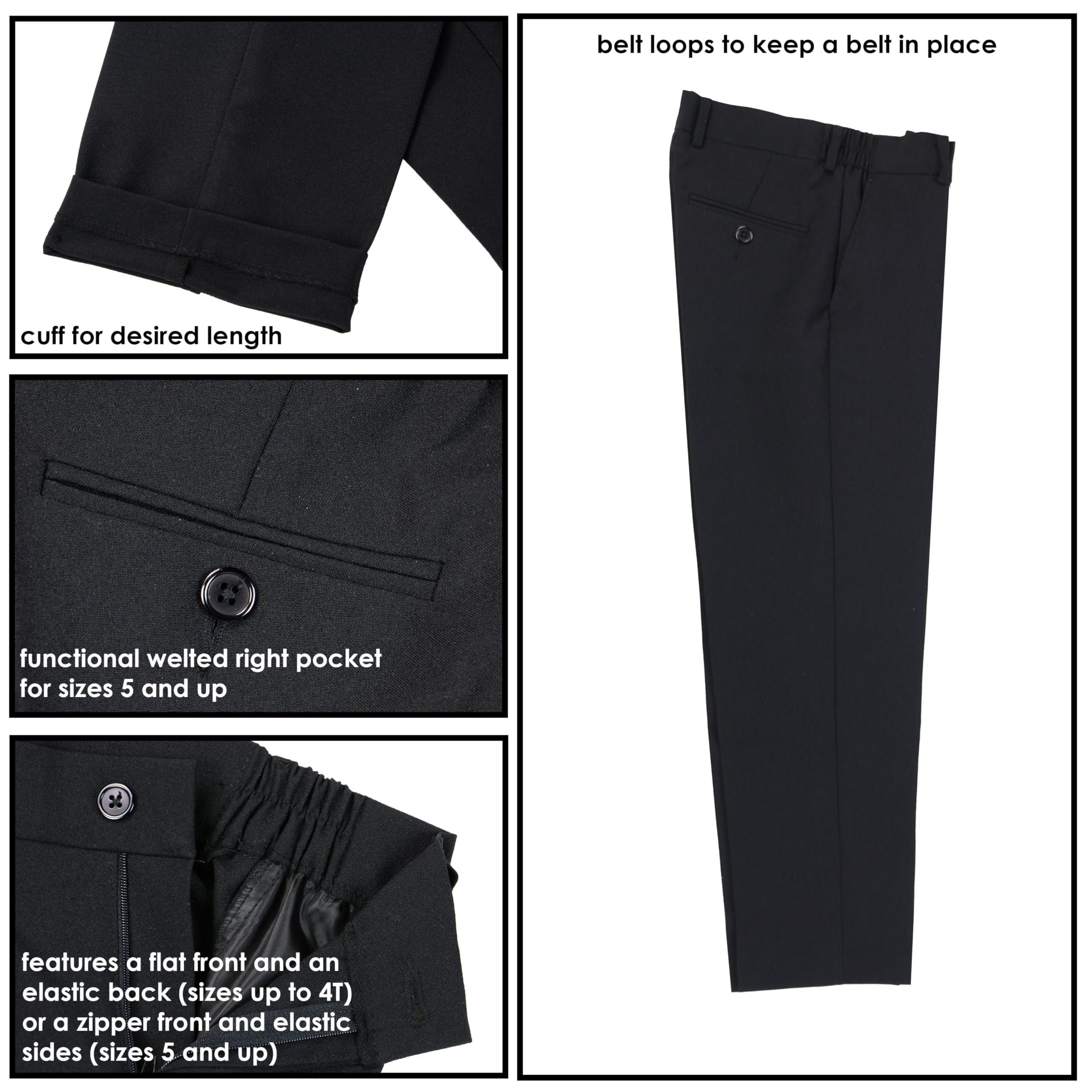 Spring Notion Big Boys' Modern Fit Dress Suit Set 10 Black w/Burgundy Tie