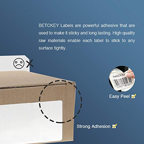 BETCKEY - Compatible Multi-Purpose Address Labels Replacement for Brother DK-1204 (0.66 in x 2.1 in), Use with Brother QL Label Printers [10 Rolls/4000 Labels]