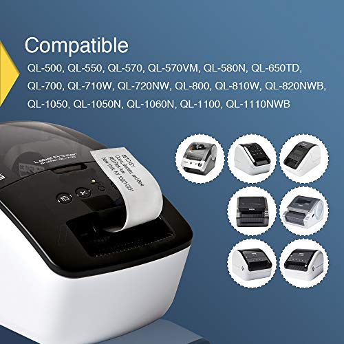 BETCKEY - Compatible Multi-Purpose Address Labels Replacement for Brother DK-1204 (0.66 in x 2.1 in), Use with Brother QL Label Printers [10 Rolls/4000 Labels]